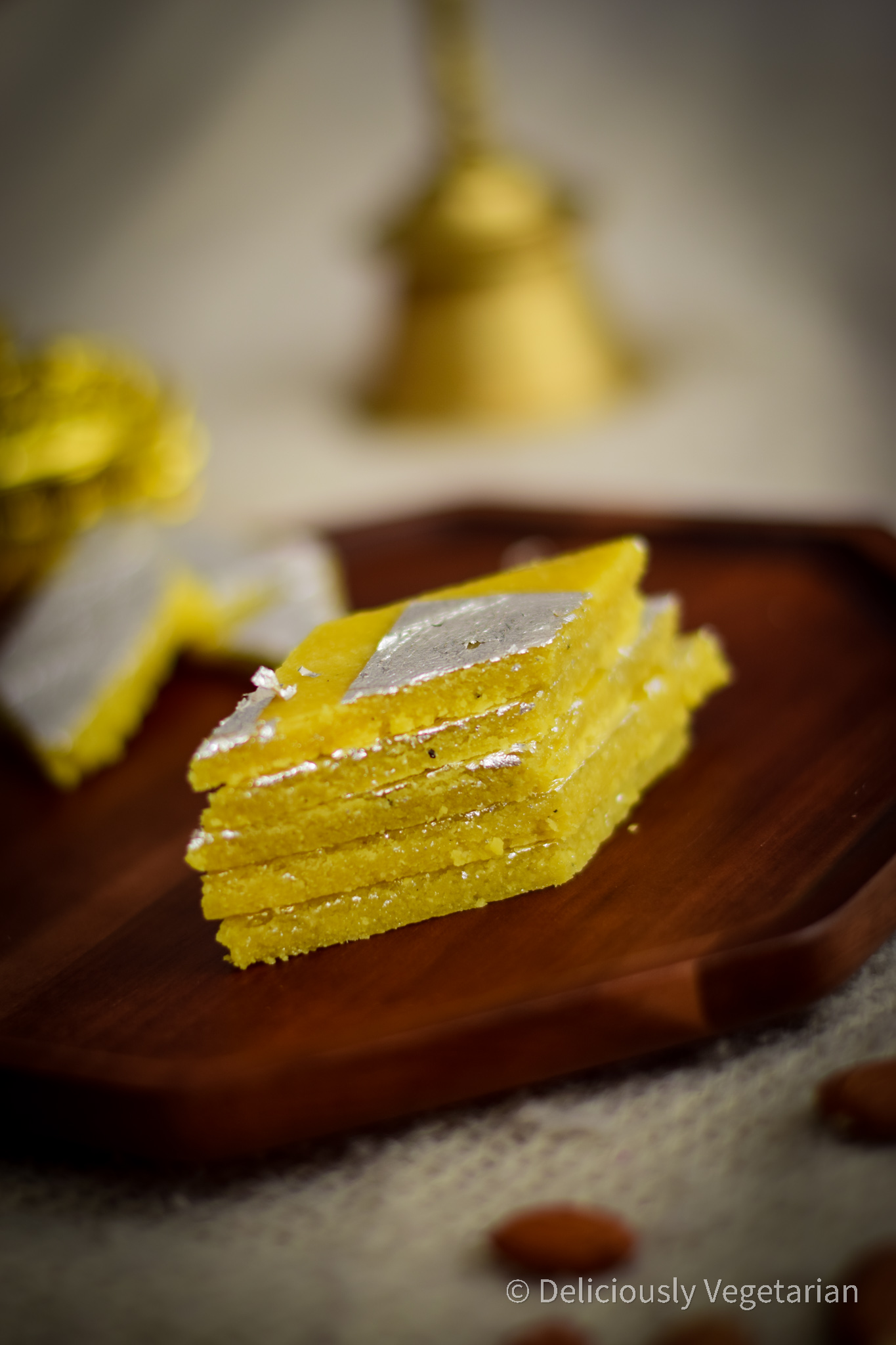 Badam Burfi with Almond Flour - Deliciously Vegetarian
